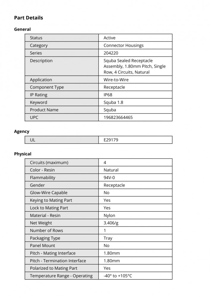 MOLEX 2042200204 product document image, page 2