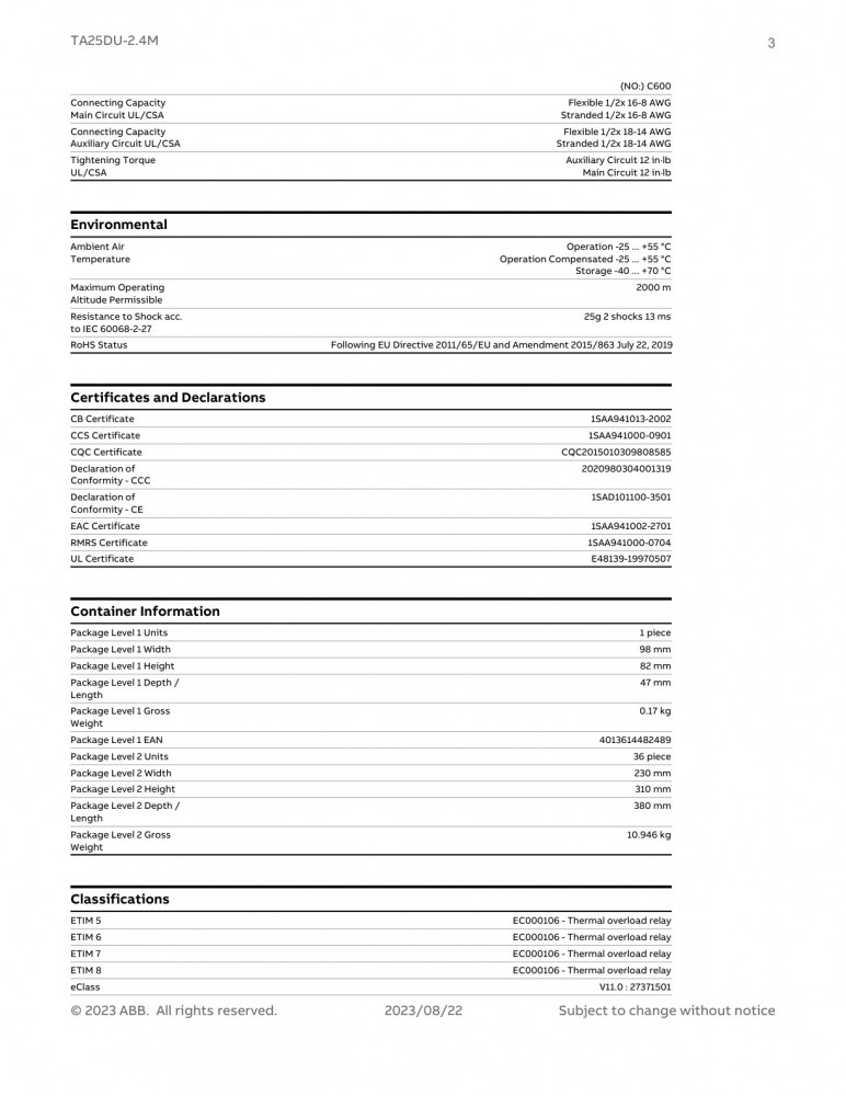 TA25DU-2.4M technical document page 3