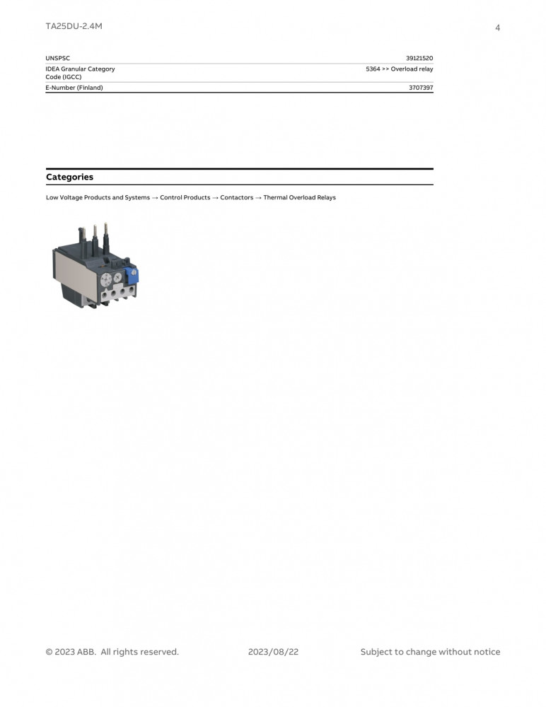 TA25DU-2.4M technical document page 4