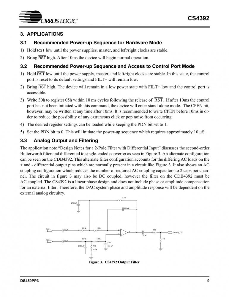 CS4392 datasheet page 9