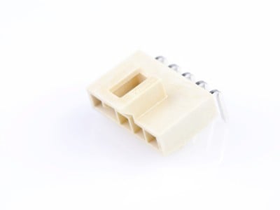 7.92mm Pitch Header, Vertical, Positive Lock, Shrouded, 4 Circuits, White, PA Polyamide (Nylon) 6/6, Glass-filled