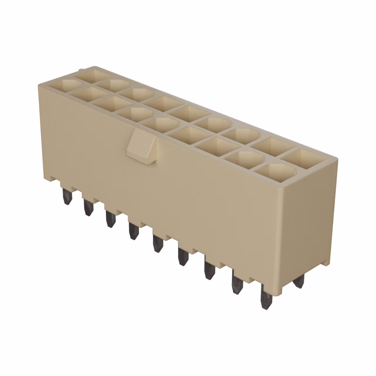 Mini-Fit HCS Header, 4.20mm Pitch, Dual Row, Vertical, without Snap-in Plastic Peg PCB Lock, 18 Circuits, Nylon 6/6 94V-0, Matte Tin (Sn) Plating, without Drain Holes for sale