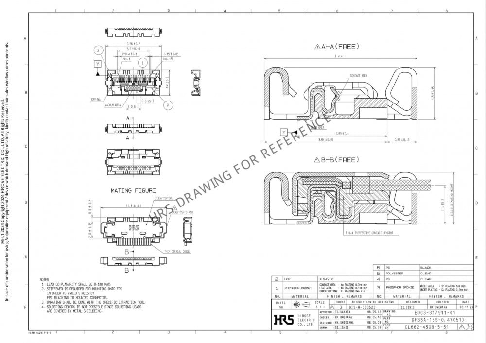 HRS DF36A-15S-0.4V(51) technical drawing page 1