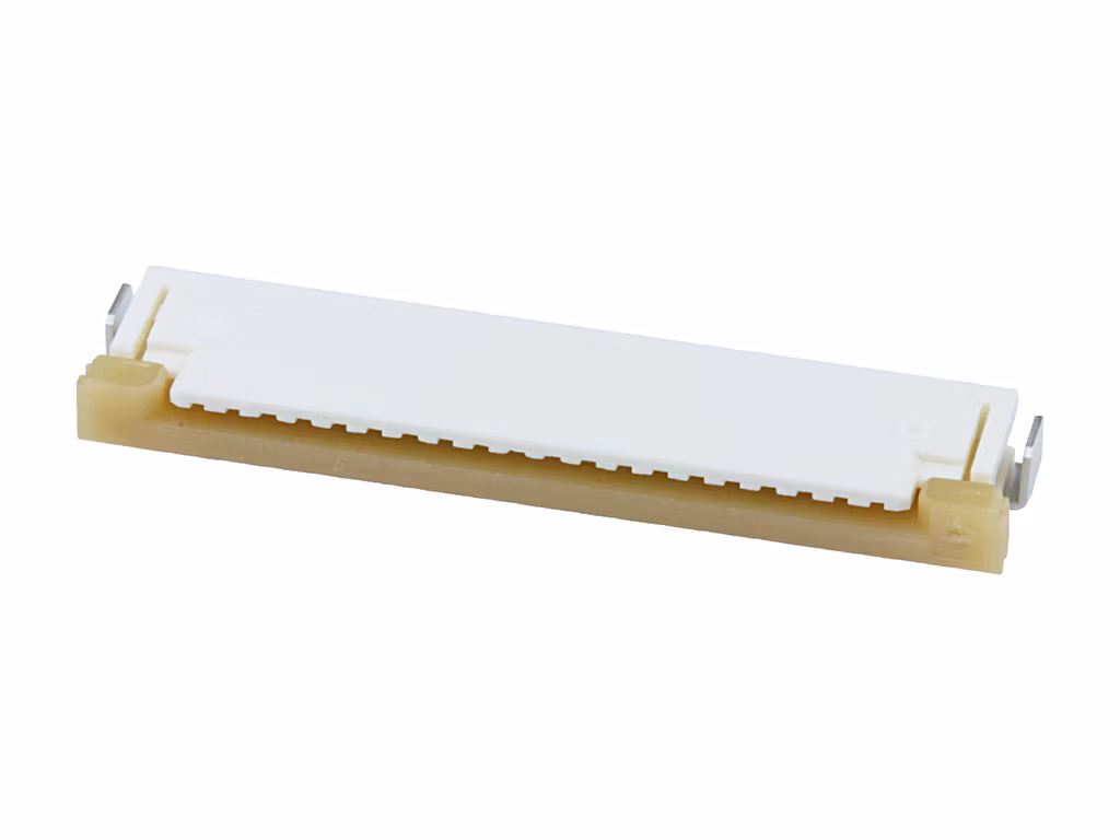 Easy-On FFC/FPC Connector, 1.00mm Pitch, Slider Series, Right-Angle, Top Contact, 2.70mm Height, 4 Circuits, Tin-Silver-Bismuth Plating