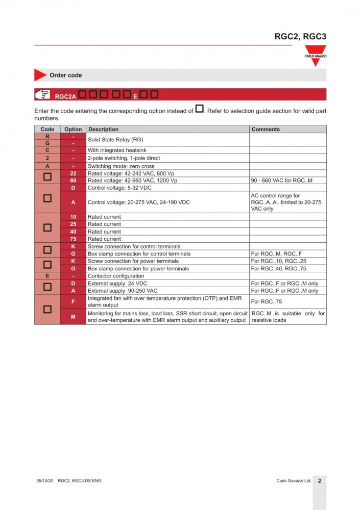 RGC series technical document, page 2