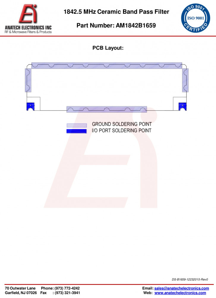 AM1842B1659 outline drawing and PCB layout
