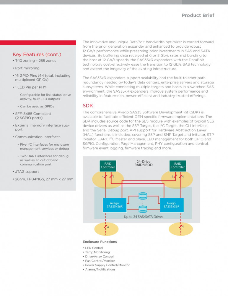 Broadcom SAS35xR product brief page 2