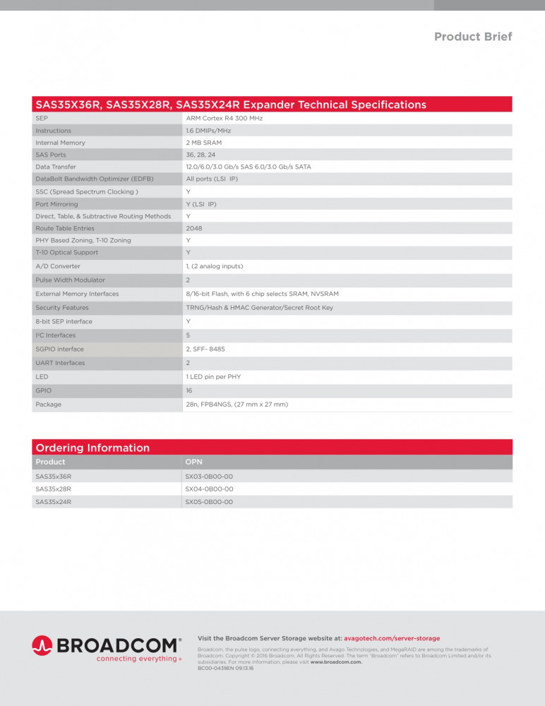 Broadcom SAS35xR product brief page 3
