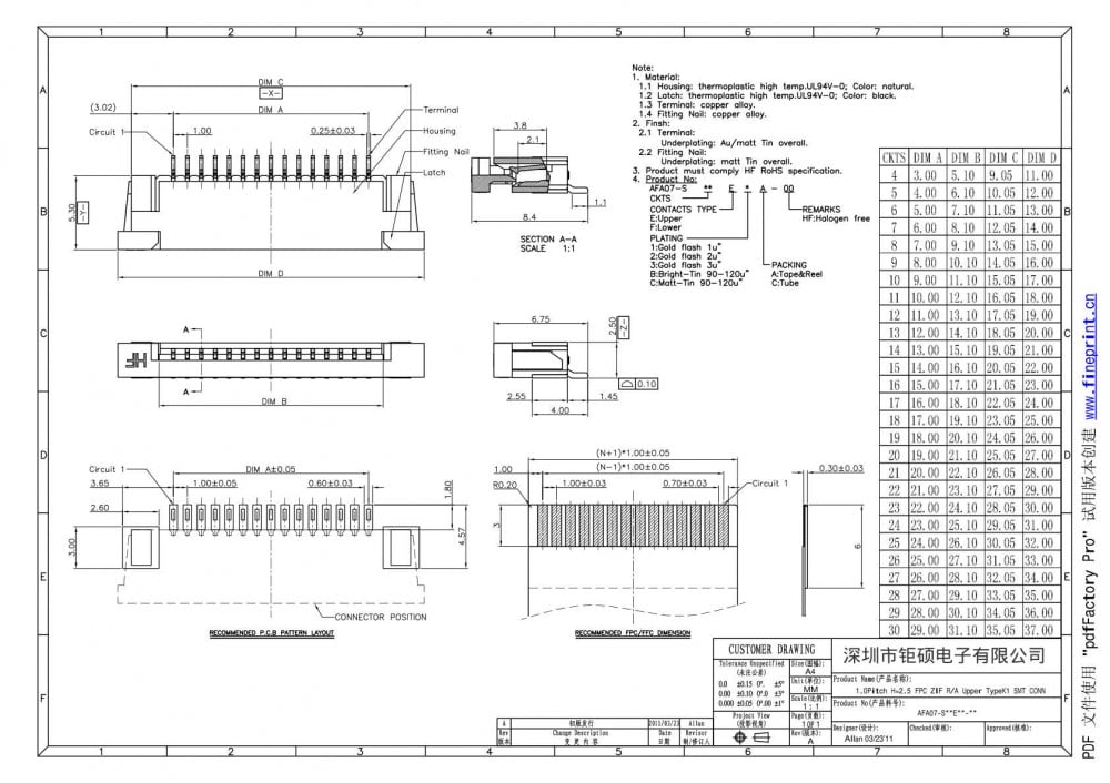 JUSHUO AFA07-S14ECA-00 customer drawing