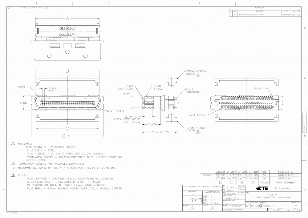 TE Connectivity 5787131-3 technical drawing