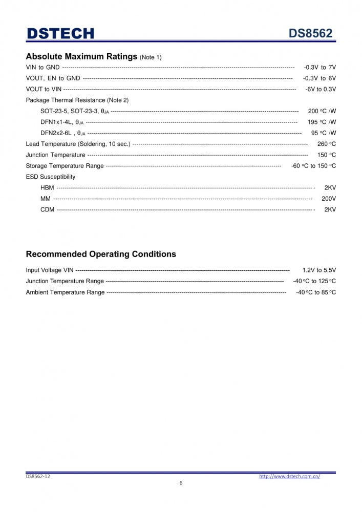 DS8562 datasheet page 6