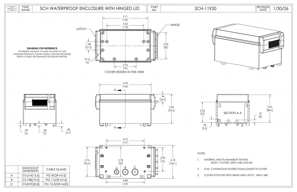 SCH-11920 product drawing reference