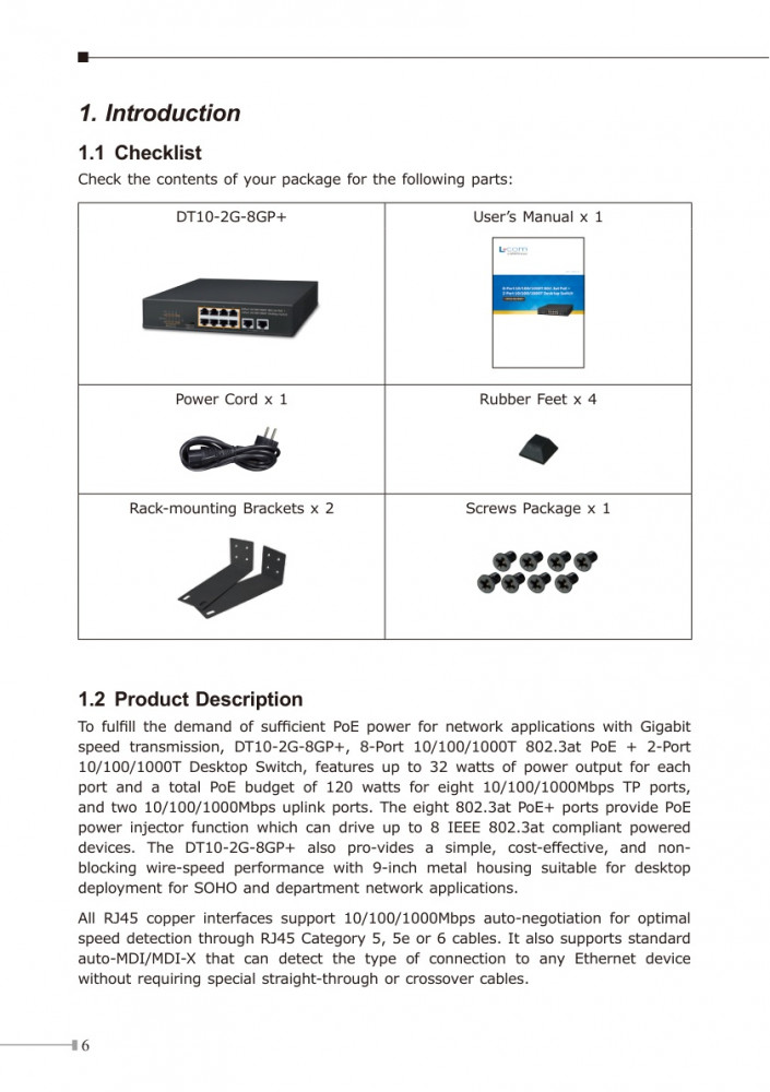 DT10-2G-8GP+ manual page 5