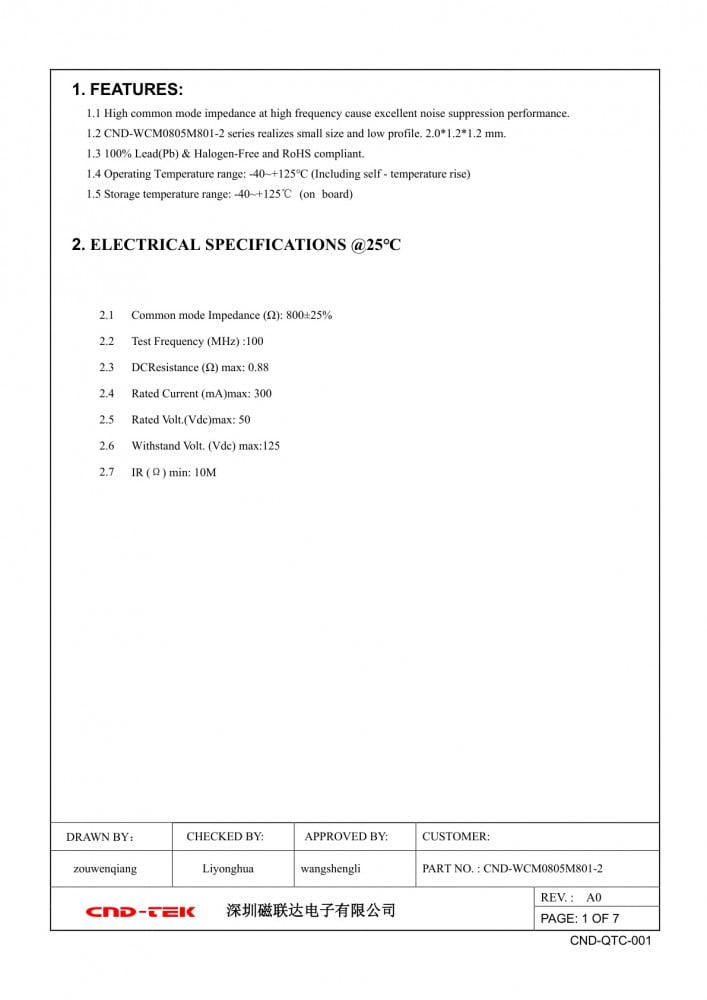 CND-WCM0805M801-2 approval document page 4