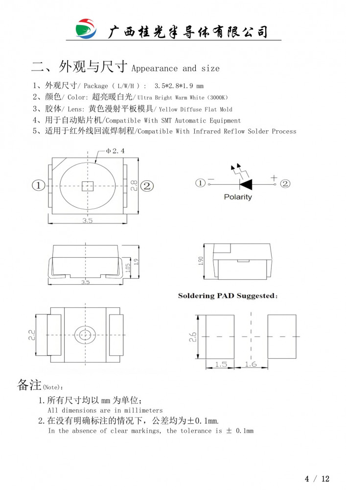 GL3528UNW01 datasheet page 4