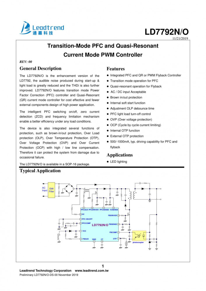LD7792N datasheet page 1