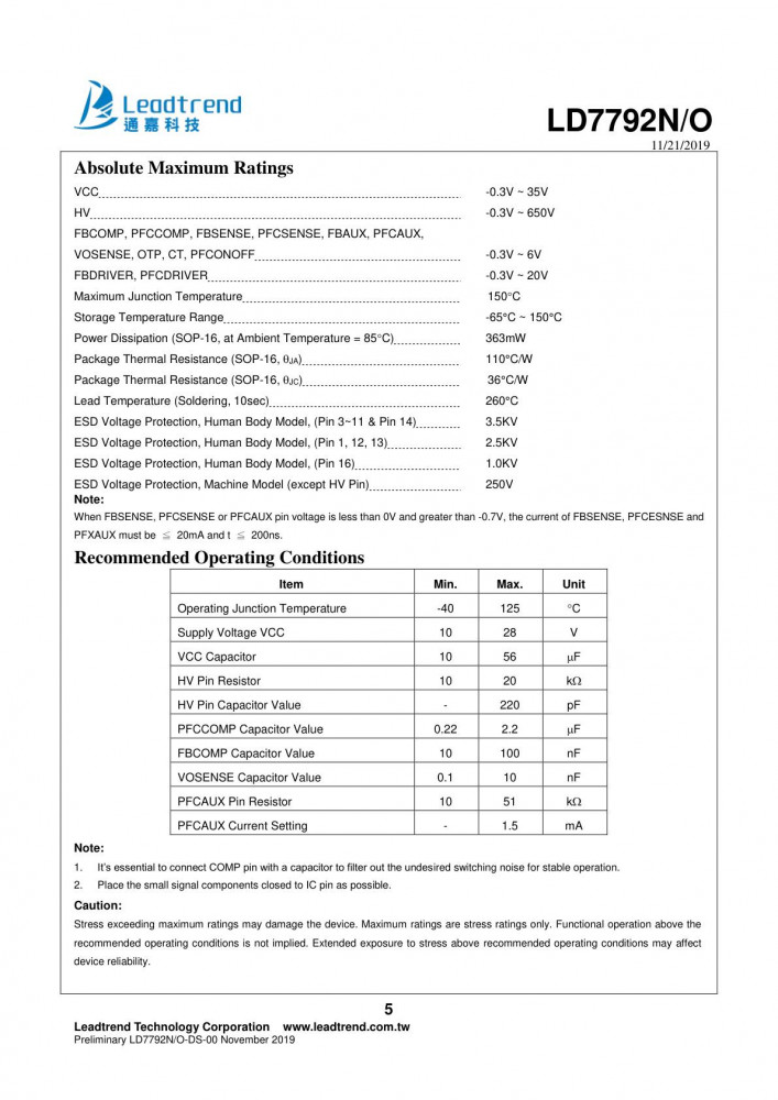 LD7792N datasheet page 5