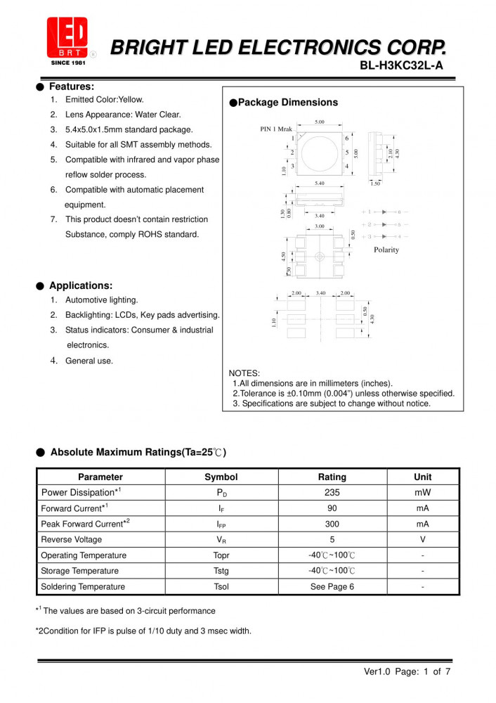 BL-H3KC32L-A datasheet page 1