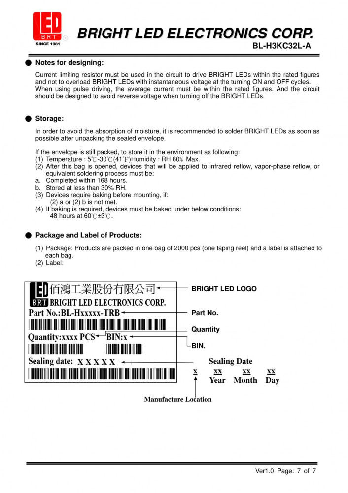 BL-H3KC32L-A datasheet page 7