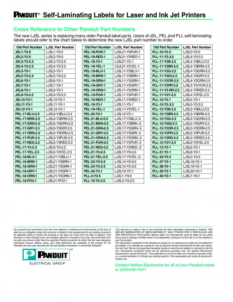 LJSL self-laminating label technical literature page 2
