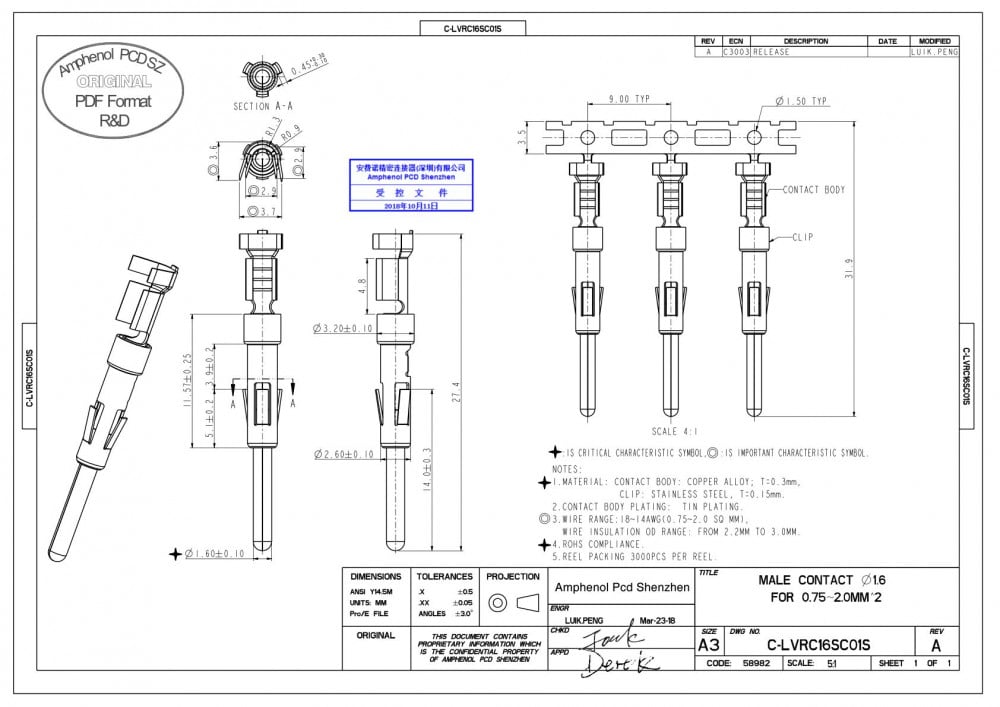 LVRC16SC01S technical document preview