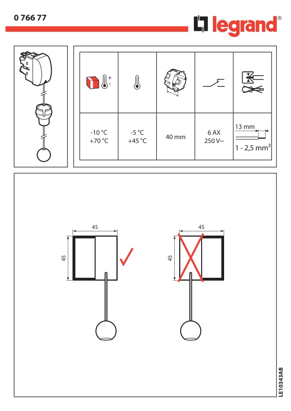 Legrand 076677 product documentation, page 1