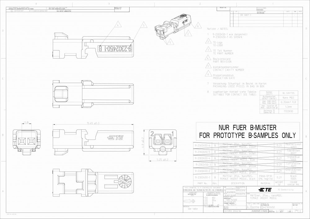 TE Connectivity 2302450-1 technical drawing page 3