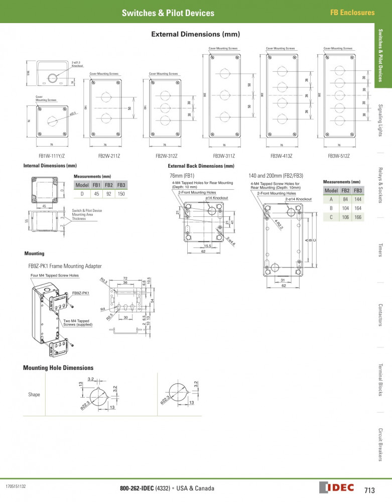 IDEC enclosure technical documentation page 2
