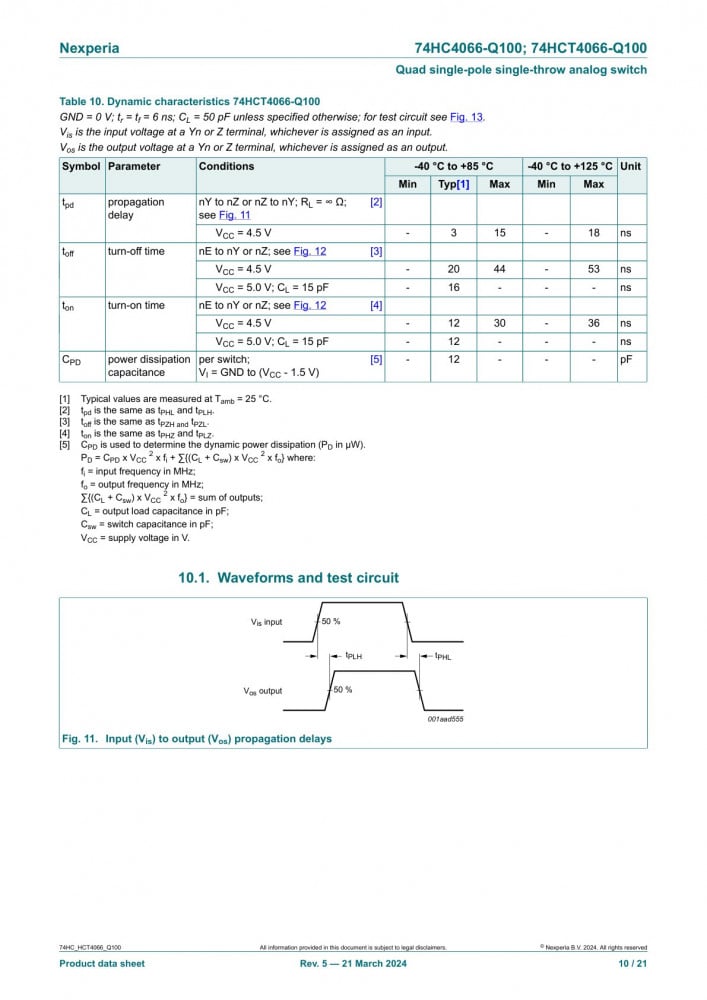 74HC4066BQ-Q100 datasheet page 10