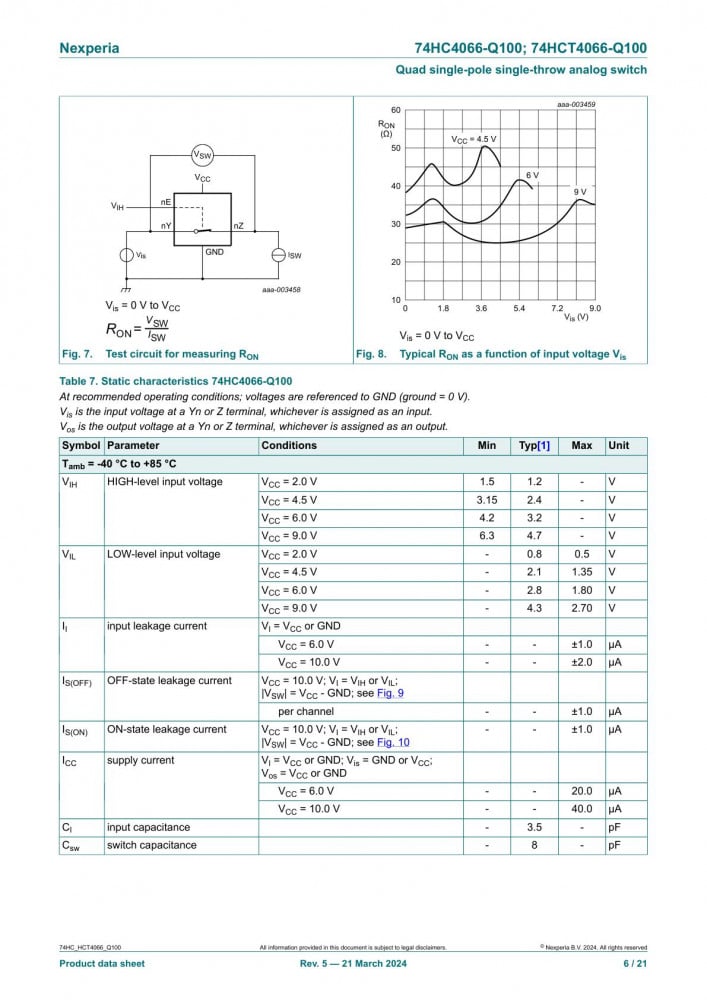 74HC4066BQ-Q100 datasheet page 6