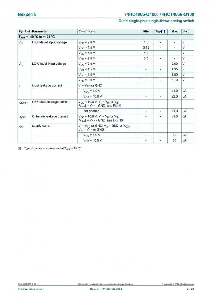 74HC4066BQ-Q100 datasheet page 7