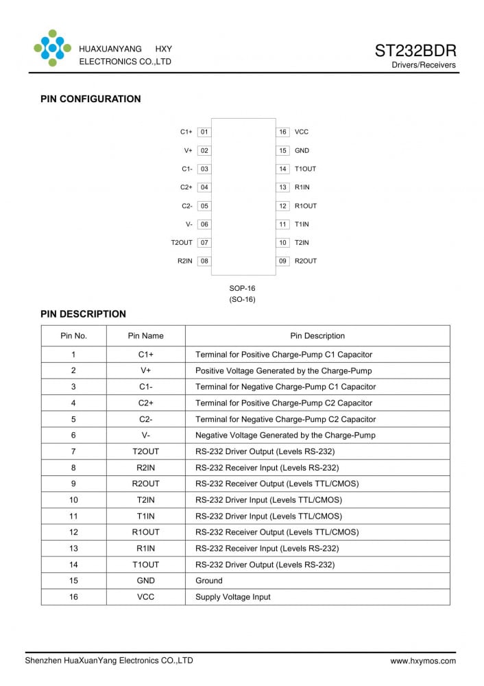 ST232BDR-HXY datasheet page 2