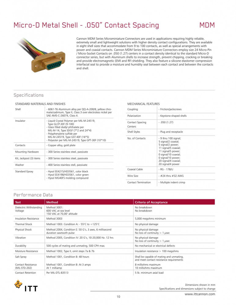 ITT Cannon technical document page 10
