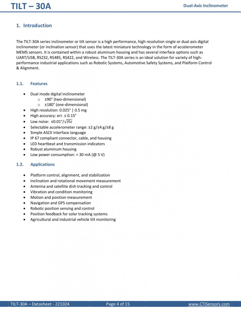 TILT-30A technical document page 4