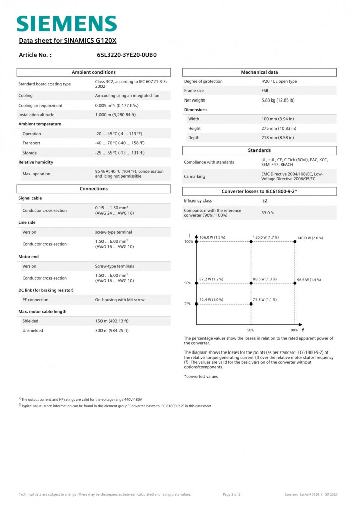 6SL32203YE200UB0 datasheet page 2
