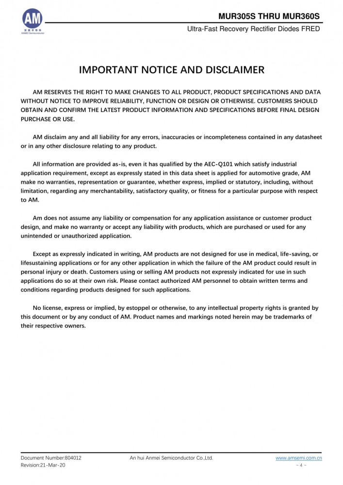 amsem MUR320S datasheet page 4