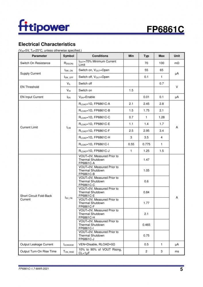 FP6861C datasheet page 5
