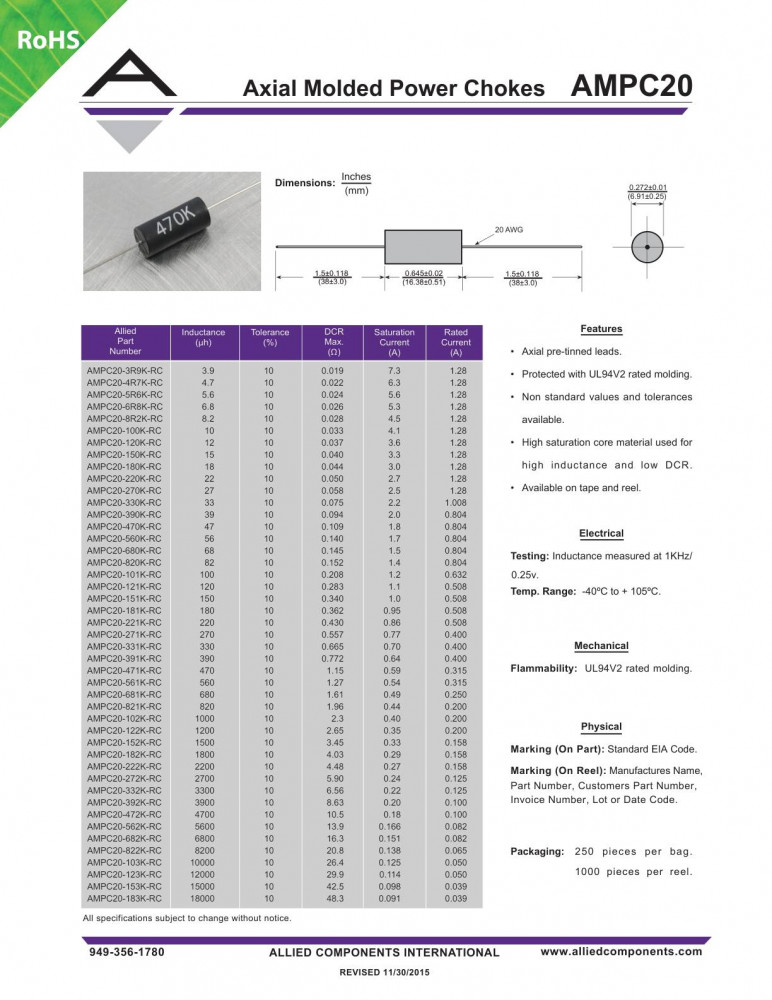 AMPC20 series technical document, page 1