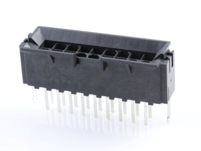 Mini-Fit BMI Header, 4.20mm Pitch, Dual Row, Vertical, 18 Circuits, 6.35mm PCB Thickness, Tin (Sn) Plating, with Retention Clip for sale