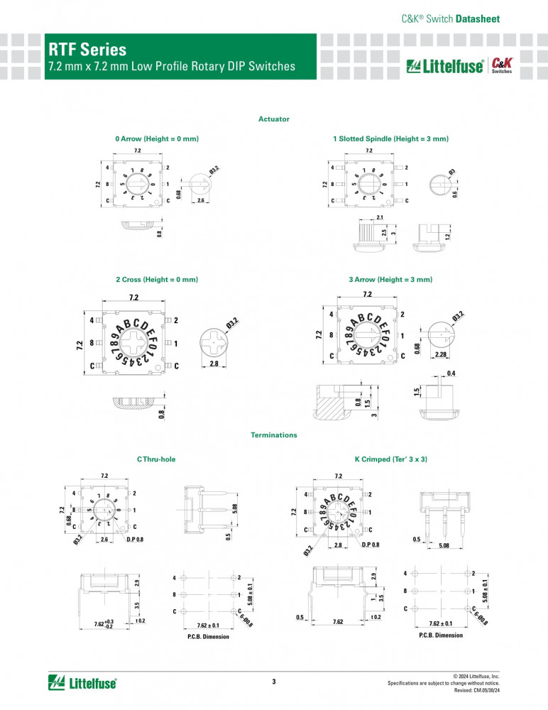 C&K RTF16C3S datasheet page 3