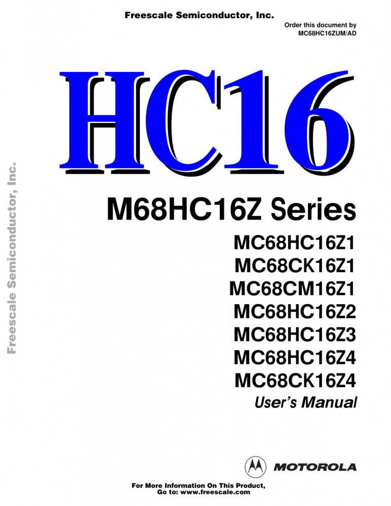 M68HC16 Z-Series manual page 1