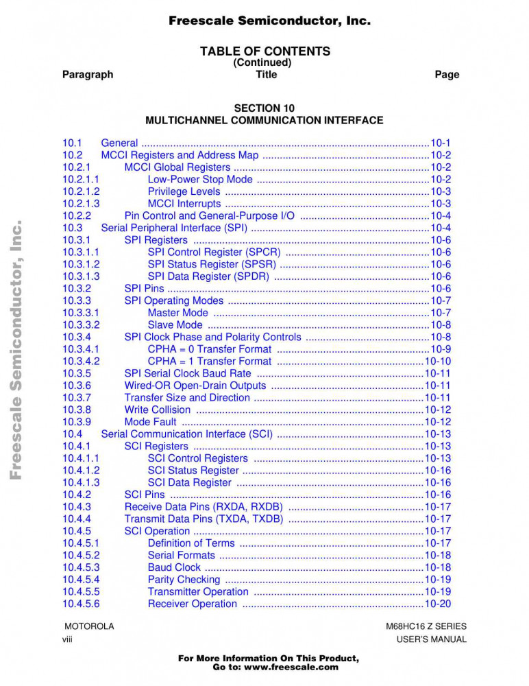 M68HC16 Z-Series manual page 10