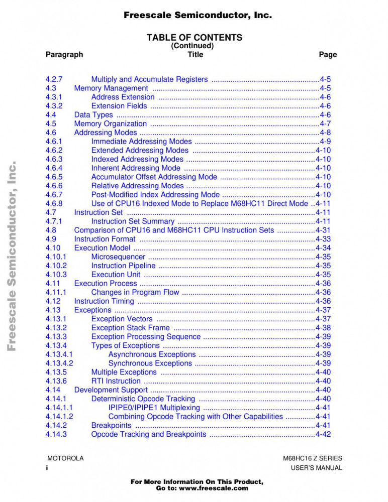M68HC16 Z-Series manual page 4