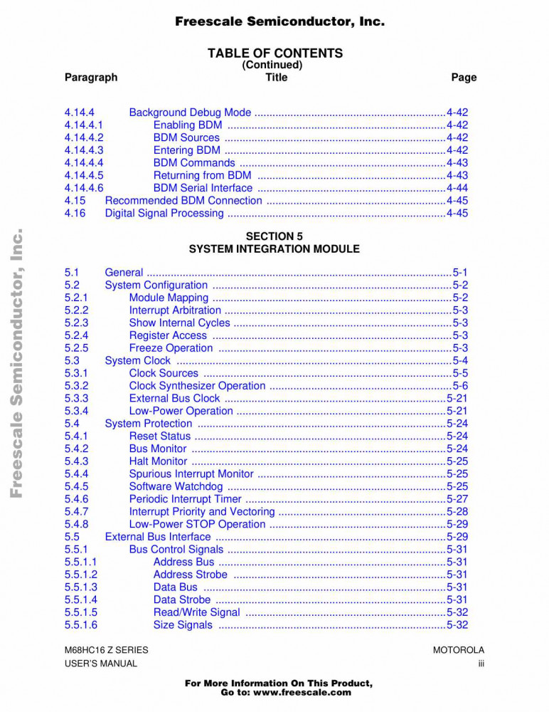 M68HC16 Z-Series manual page 5