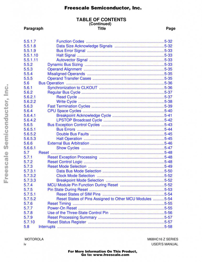 M68HC16 Z-Series manual page 6