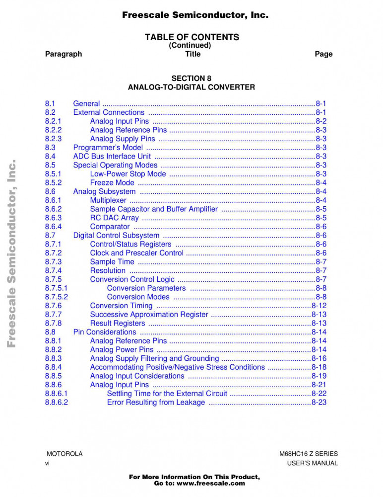 M68HC16 Z-Series manual page 8