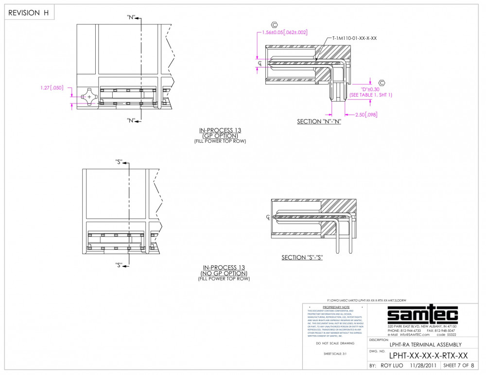 Samtec LPHT-RA drawing page 7