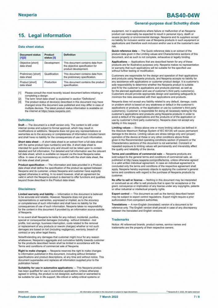 BAS40-04W datasheet page 7