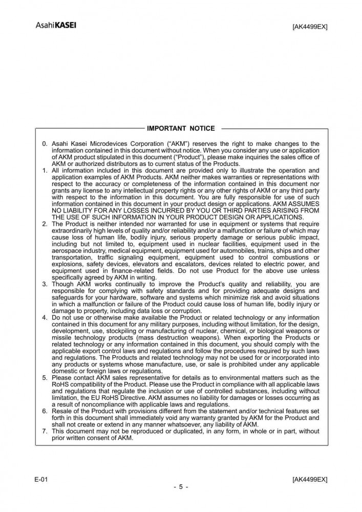 AK4499EXEQ technical document page 5