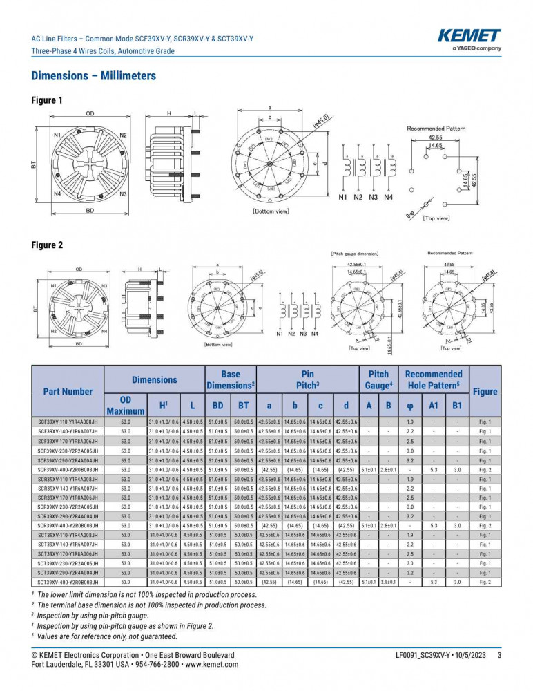 KEMET SCT39XV-Y datasheet page 3